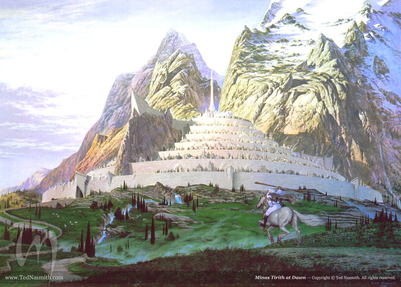 Minas Tirith At Dawn Ted Nasmith Minas Tirith At Dawn Ted Nasmith